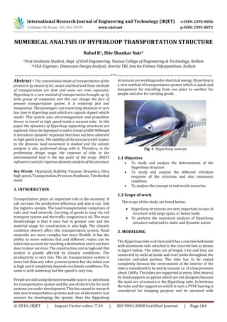 IRJET- Numerical Analysis of Hyperloop Transportation Structure | PDF