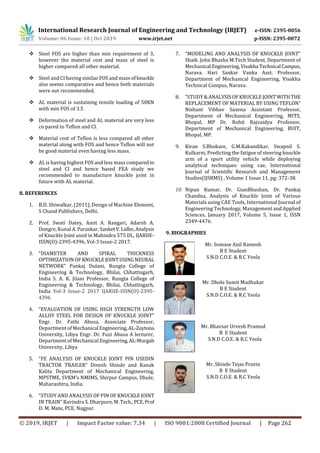 IRJET- Material Optimization for Knuckle Joint by using FEA | PDF