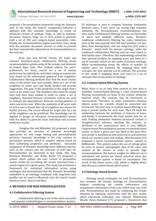 IRJET- A Literature Review and Classification of Semantic Web Approaches for Web Personalization ...