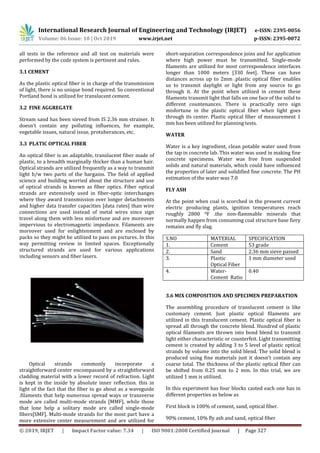 IRJET- Experimental Analysis of Translucent Concrete by using Plastic Optical Fibers | PDF