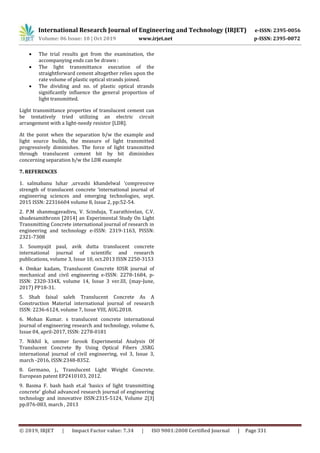IRJET- Experimental Analysis of Translucent Concrete by using Plastic Optical Fibers | PDF