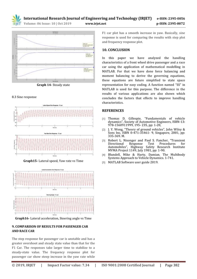 IRJET- Analyzing Vehicle Handling using BICYCLE MODEL in MATLAB/OCTAVE | PDF | Physics | Science