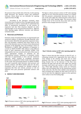 IRJET- Numerical Analysis of Butterfly Valve for Industrial Application | PDF
