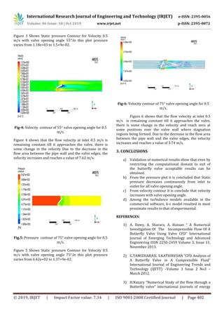 IRJET- Numerical Analysis of Butterfly Valve for Industrial Application ...