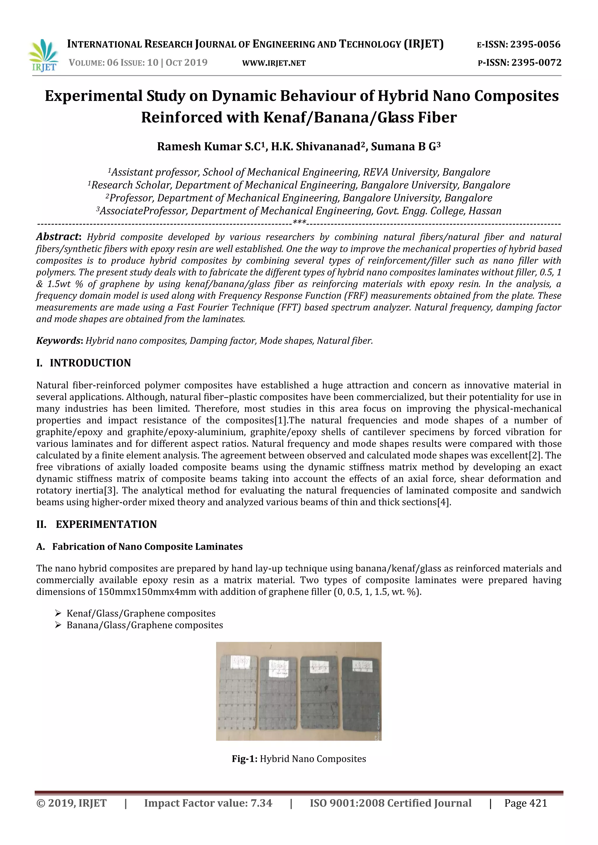 IRJET- Experimental Study on Dynamic Behaviour of Hybrid Nano ...