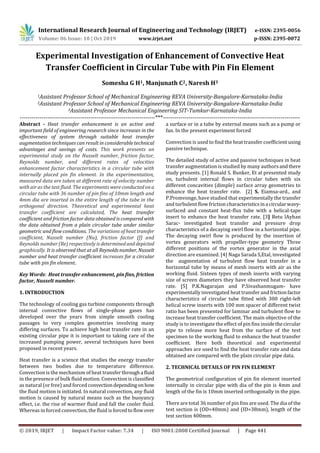 IRJET- Experimental Investigation of Enhancement of Convective Heat ...