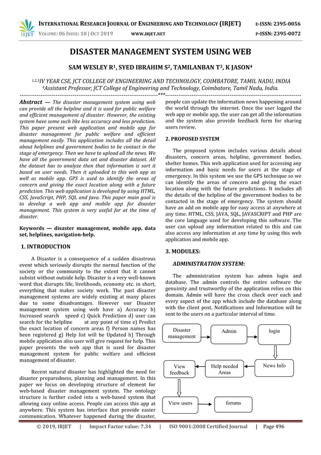 IRJET- Disaster Management System using Web | PDF