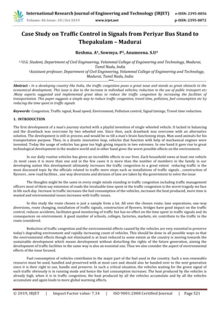 IRJET- Case Study on Traffic Control in Signals from Periyar Bus Stand ...
