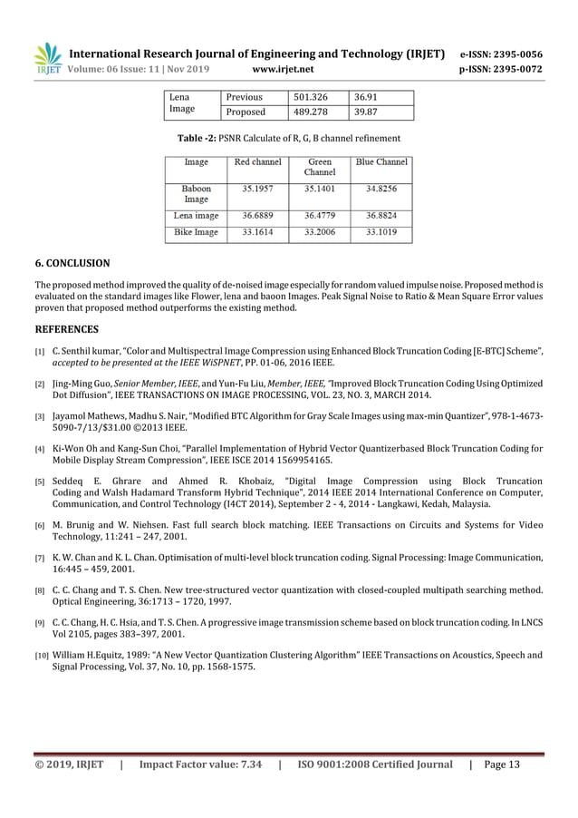 Irjet Rgb Image Compression Using Multi Level Block Trunction Code Algorithm Pdf