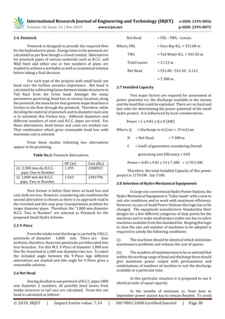 IRJET- Planning and Design of Small Hydro Power Station on D/S of Low ...