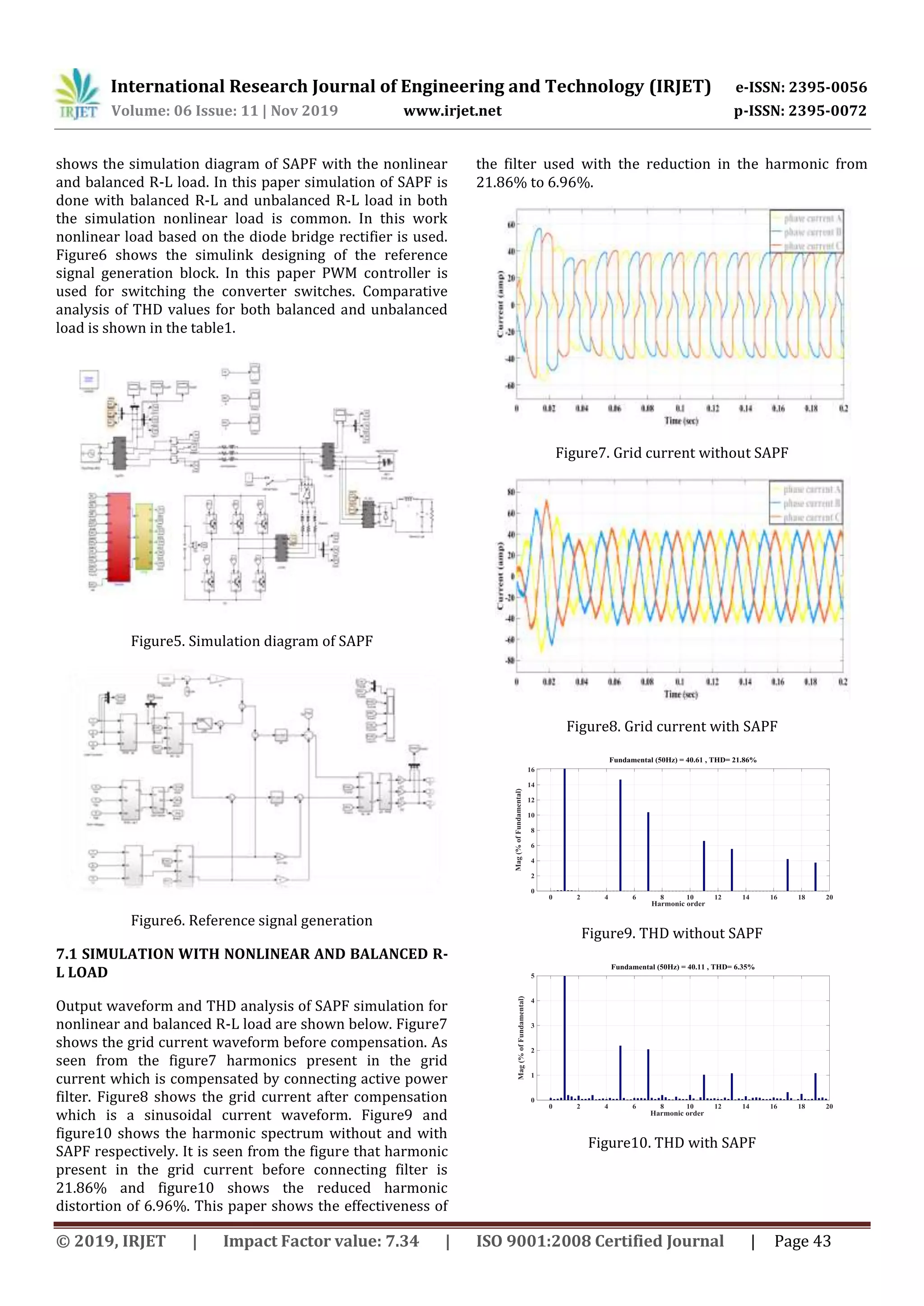 IRJET- Harmonic Elimination in Three Phase Distribution System using Shunt Active Power Filter | PDF