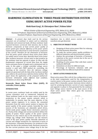IRJET- Harmonic Elimination in Three Phase Distribution System using Shunt Active Power Filter | PDF