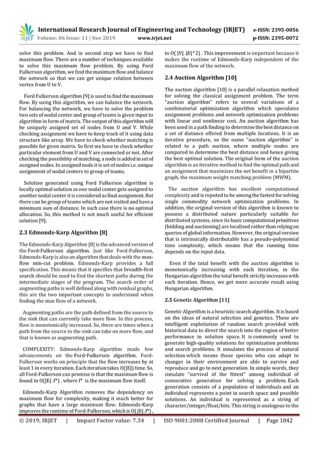 IRJET- Comparison for Max-Flow Min-Cut Algorithms for Optimal Assignment Problem | PDF ...