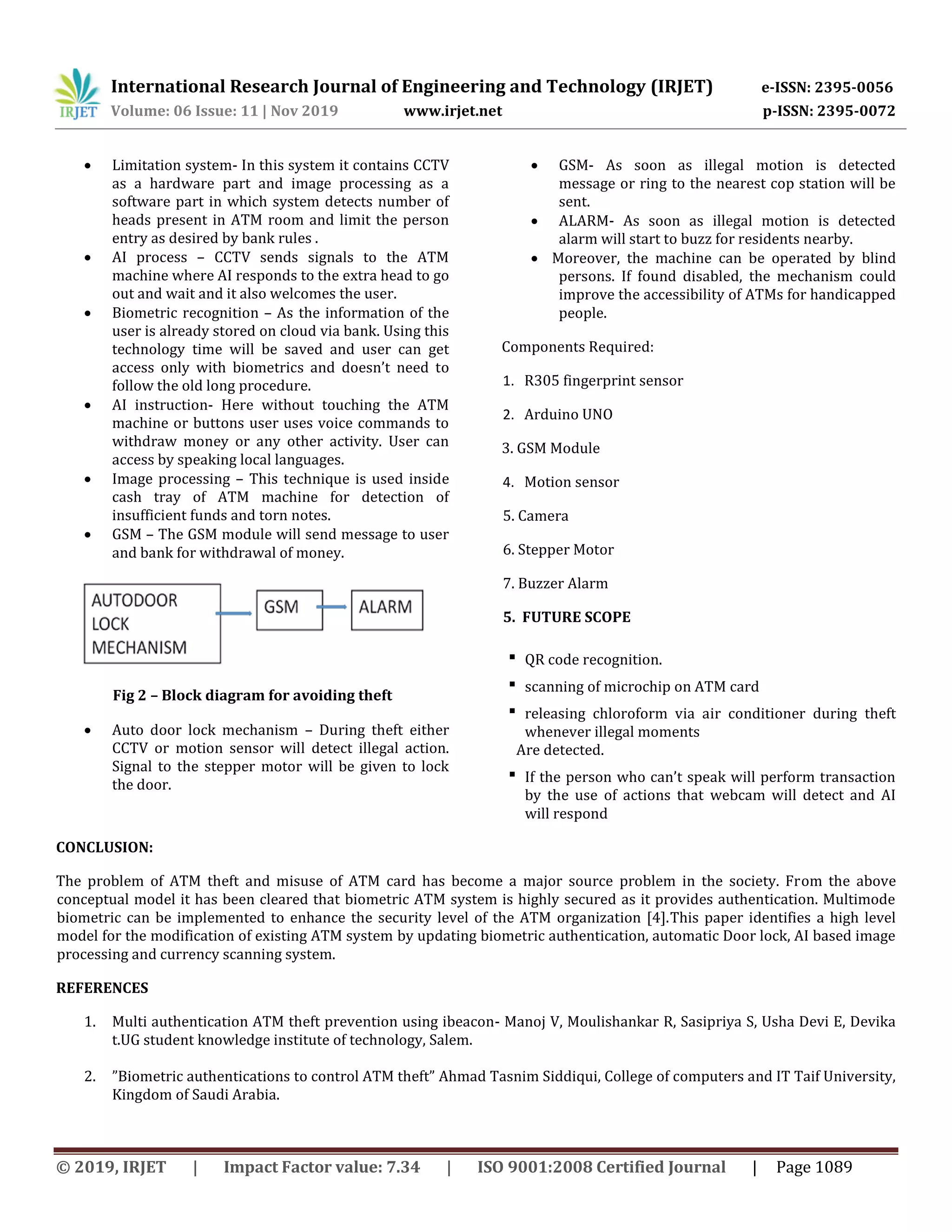 IRJET- Artificial Intelligence based Smart ATM | PDF