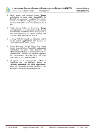 IRJET- A Research on Vibration Analysis & Optimization of Housing for ...