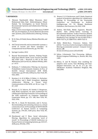 IRJET- Analysis on Existing Methodologies of User Service Rating ...