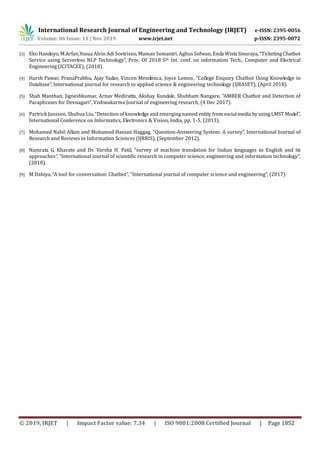 IRJET- Review of Chatbot System in Hindi Language | PDF