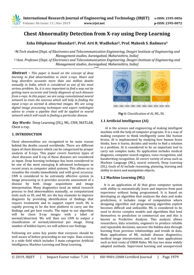 IRJET- Chest Abnormality Detection from X-Ray using Deep Learning | PDF | Artificial ...