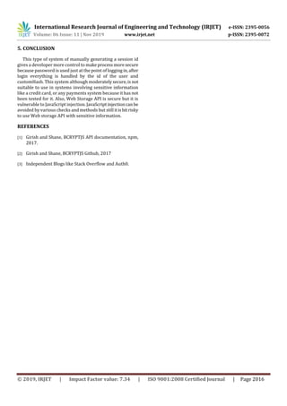 IRJET- Login System for Web: Session Management using BCRYPTJS | PDF