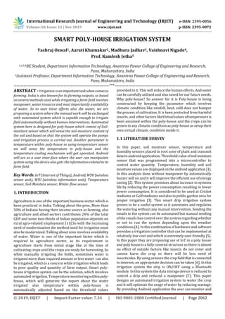 IRJET- Smart Poly-House Irrigation System | PDF