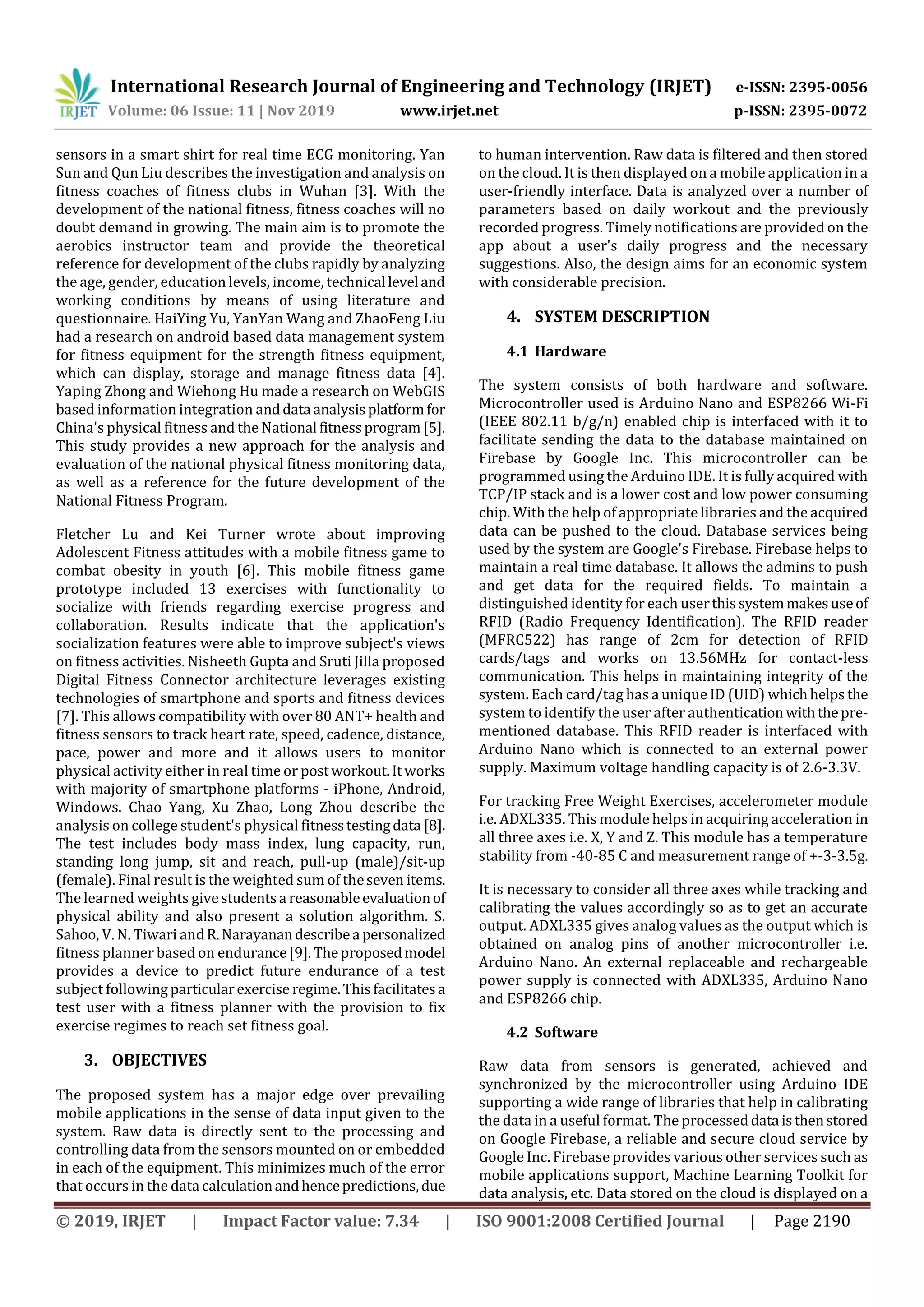 IRJET- IoT based Smart Fitness Tracker for Gymnasiums | PDF