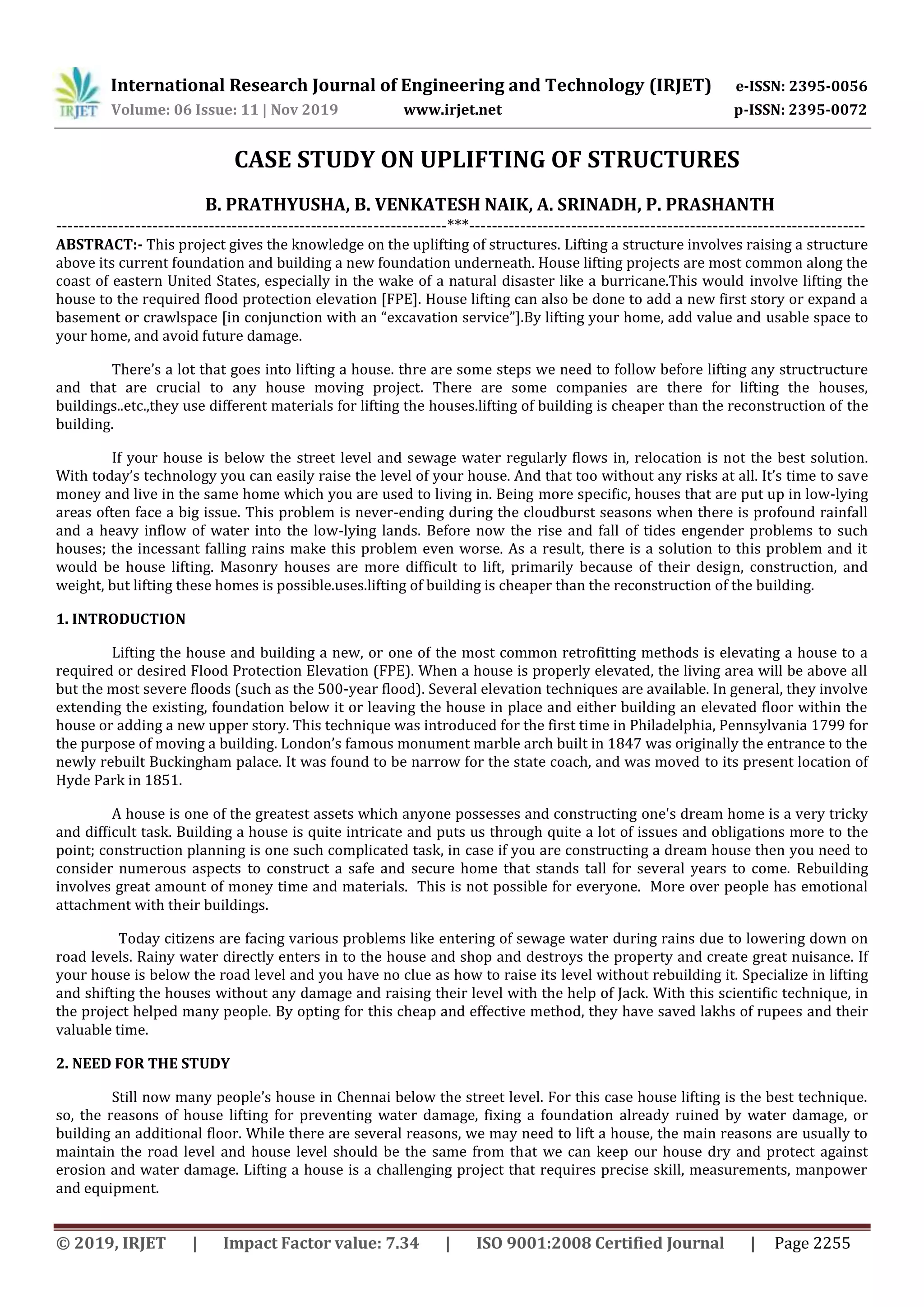 IRJET- Case Study on Uplifting of Structures | PDF