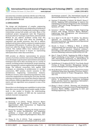 IRJET- Review on Scheduling using Dependency Structure Matrix | PDF