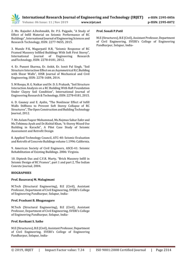 IRJET- Comparative Study of Rc Structure with Different Infill ...