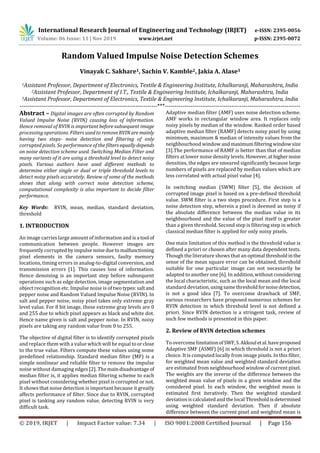 IRJET- Random Valued Impulse Noise Detection Schemes | PDF | Photo Editing Software | Computer ...