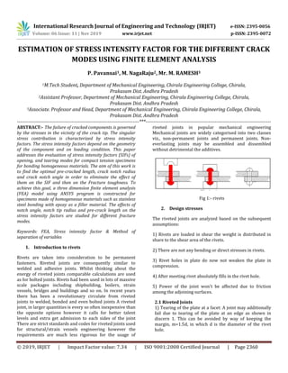 IRJET- Estimation of Stress Intensity Factor for the different Crack Modes using Finite Element ...