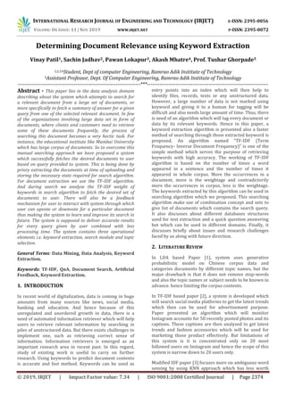 IRJET- Determining Document Relevance using Keyword Extraction | PDF