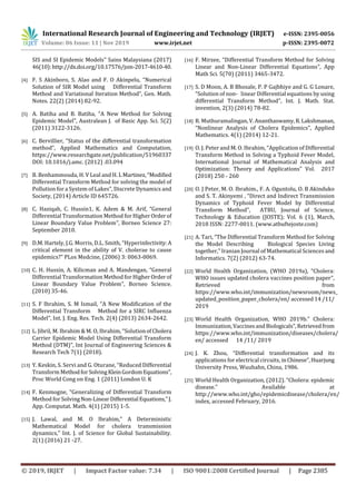 IRJET- Differential Transform Method for the Vaccination Model of the ...