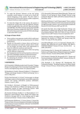IRJET- Design Analysis and Fatigue Life of a Leaf Spring Assembly | PDF