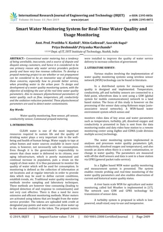 IRJET- Smart Water Monitoring System for Real-Time Water Quality and ...