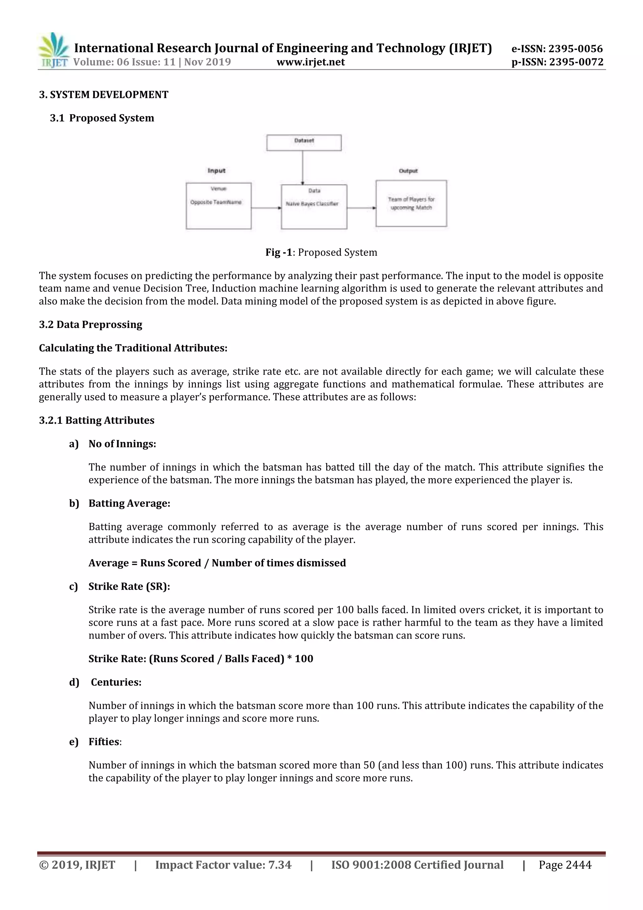 Irjet A Survey On Team Selection In Game Of Cricket Using Machine Learning Pdf