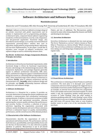 IRJET- Software Architecture and Software Design | PDF