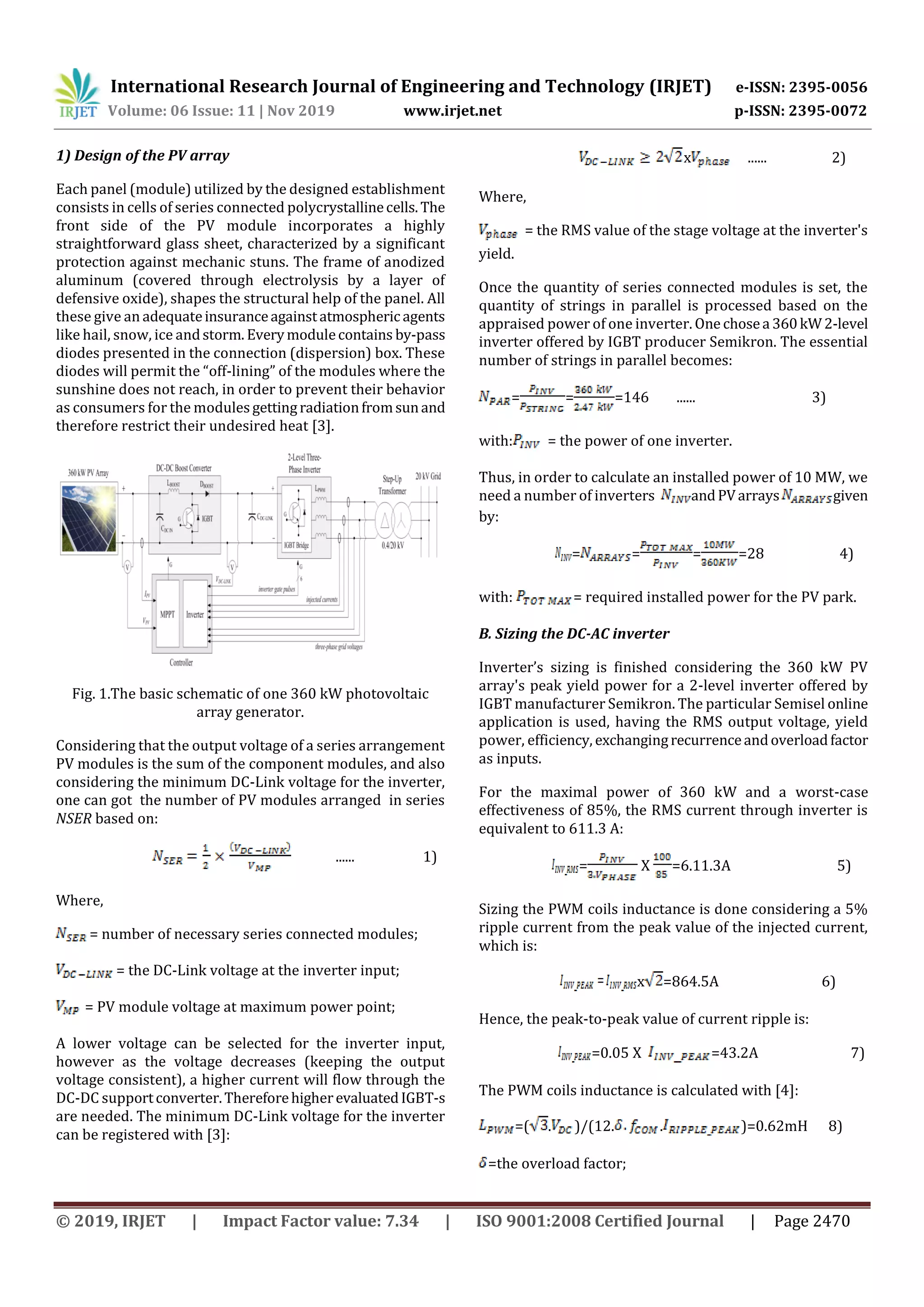 IRJET- Photovoltaic 10MW Power Plant Simulation & Design using Mathwork & Simulink Software | PDF