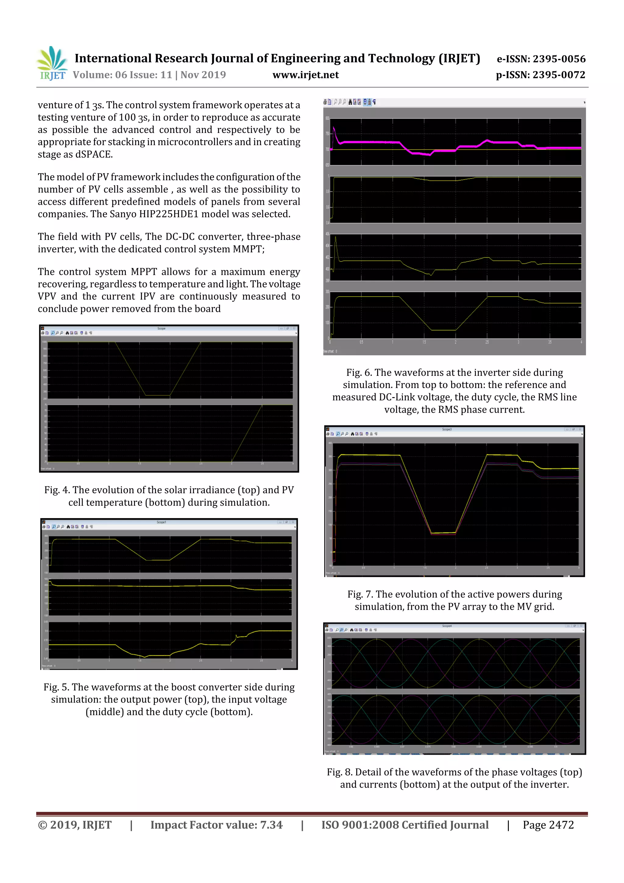 IRJET- Photovoltaic 10MW Power Plant Simulation & Design using Mathwork ...