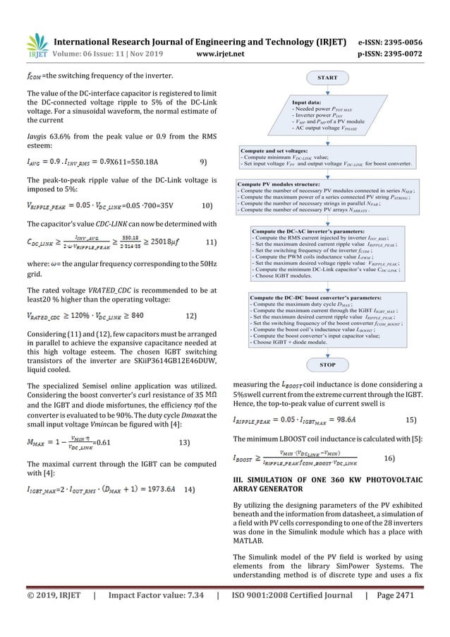 IRJET- Photovoltaic 10MW Power Plant Simulation & Design using Mathwork ...