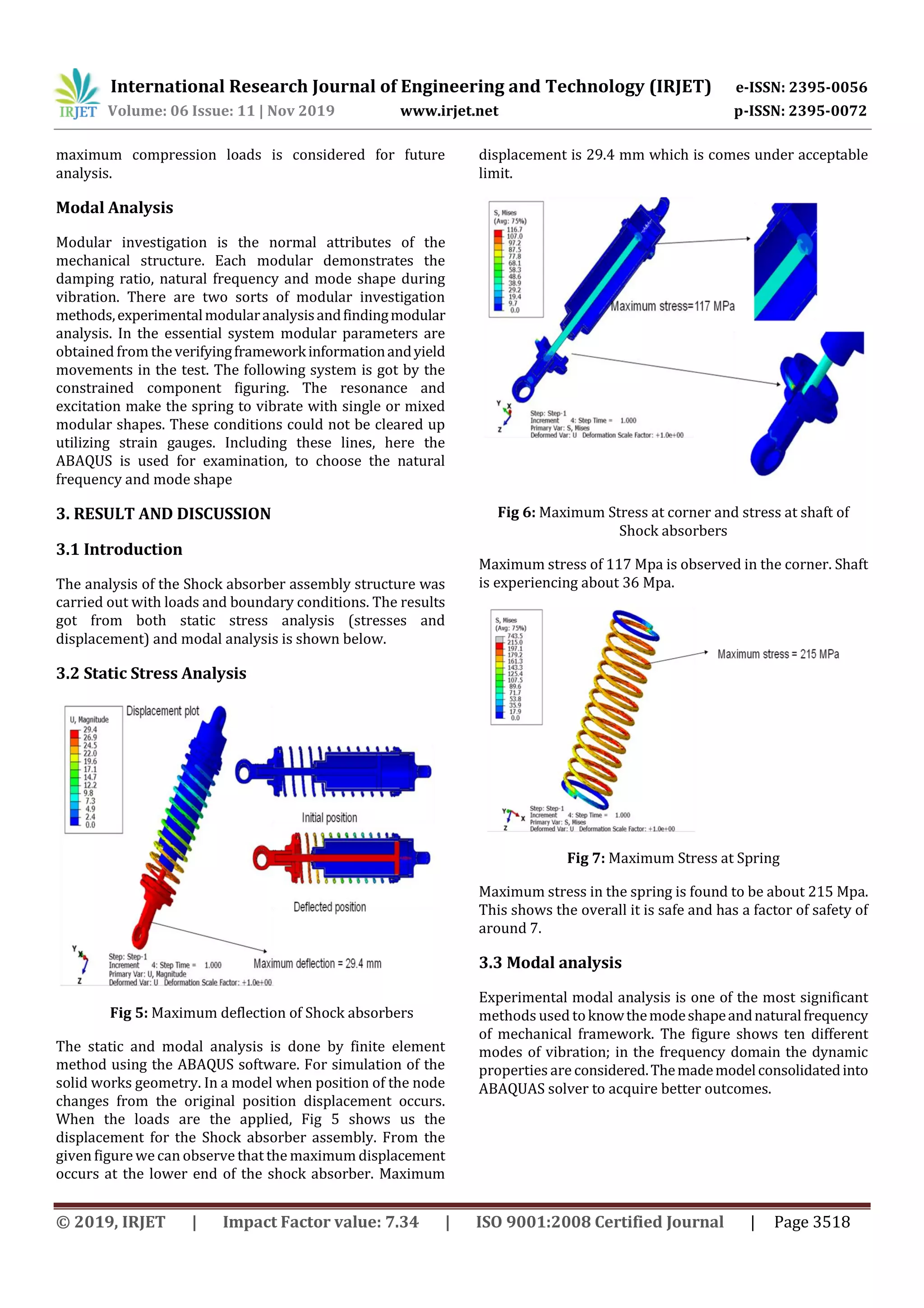 IRJET- Design Analysis of a Automotive Shock Absorber Assembly | PDF