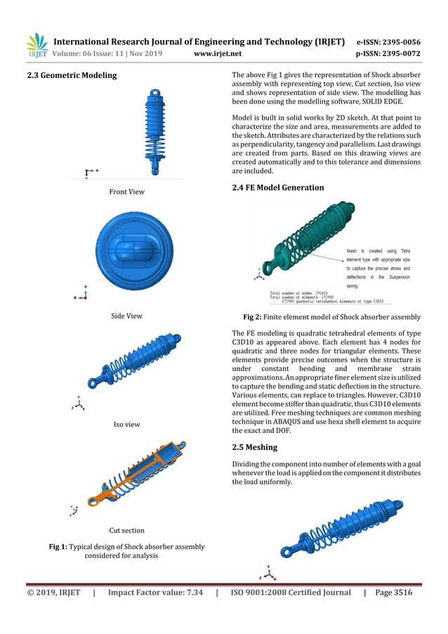 IRJET- Design Analysis of a Automotive Shock Absorber Assembly | PDF ...