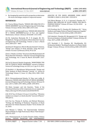 IRJET- Design Analysis of a Automotive Shock Absorber Assembly | PDF