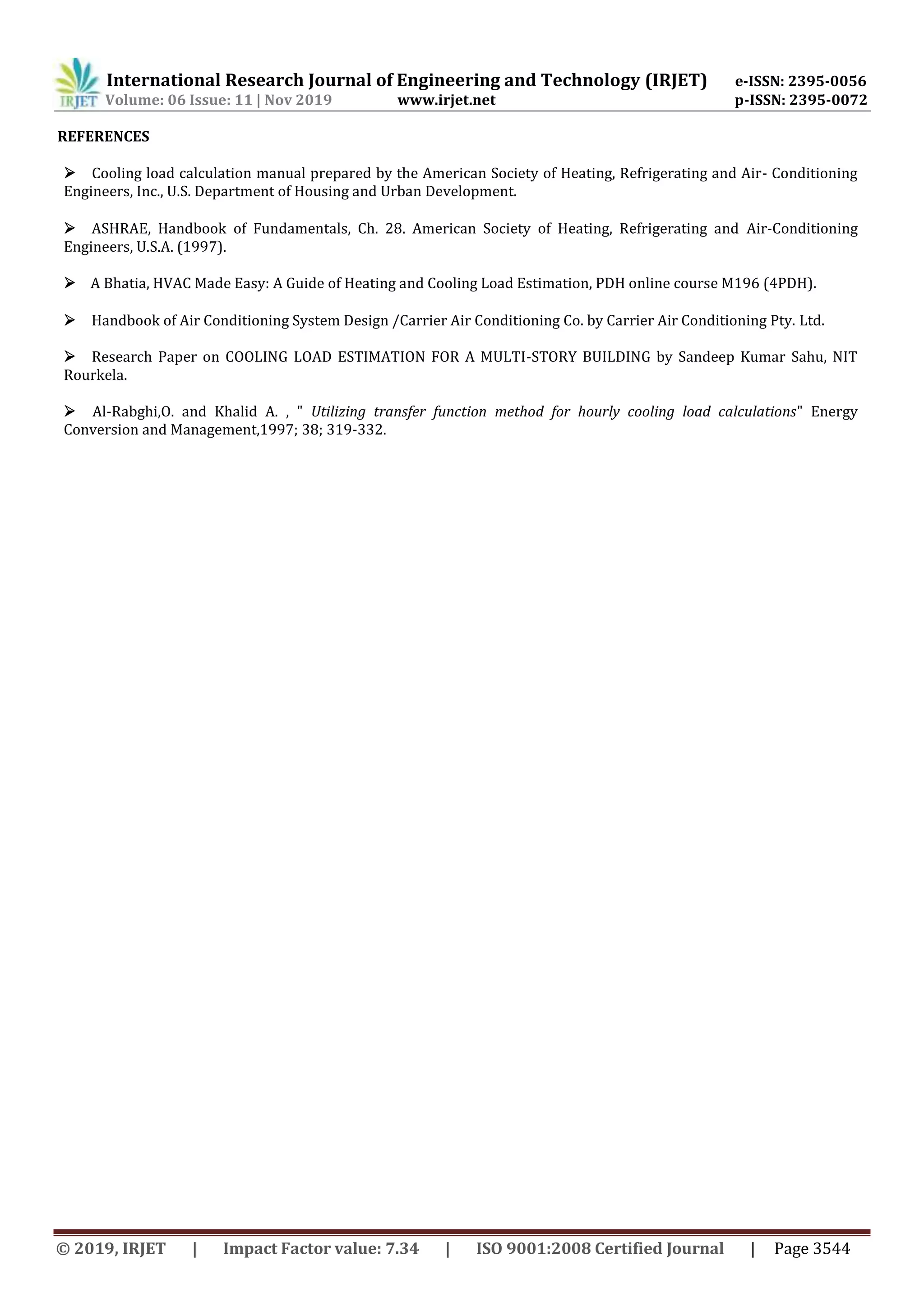 IRJET- A Case Study of Cooling Load Estimation of an Auditorium | PDF