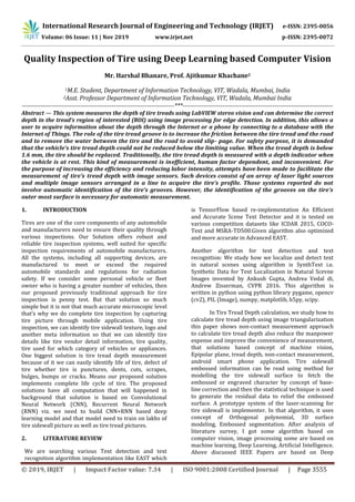 IRJET- Quality Inspection of Tire using Deep Learning based Computer ...