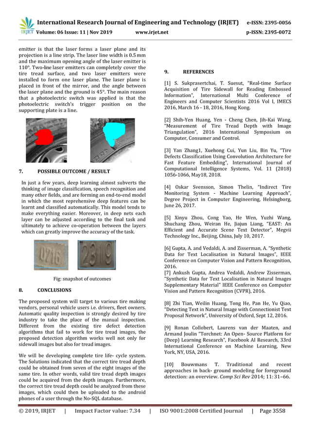 IRJET- Quality Inspection of Tire using Deep Learning based Computer Vision | PDF