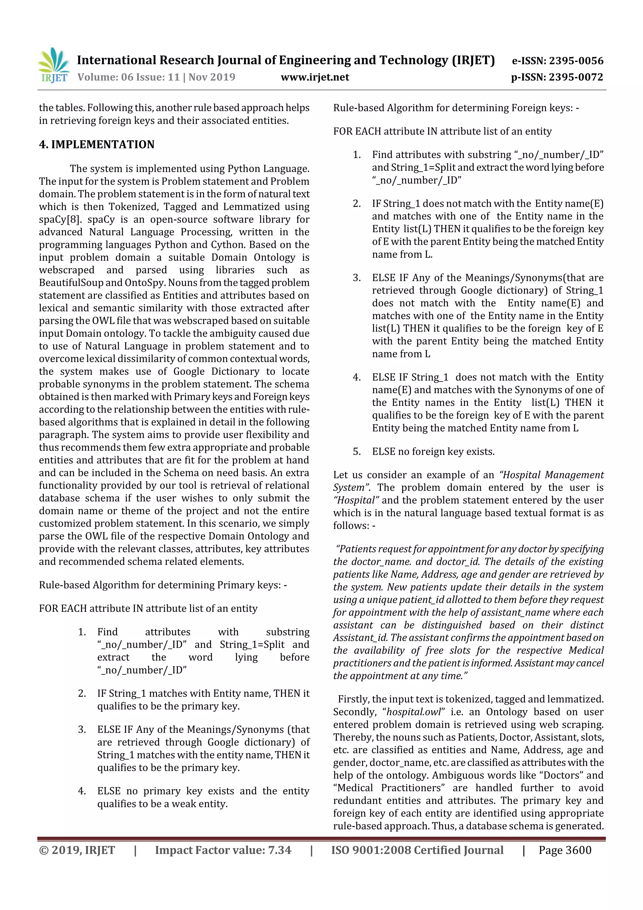 IRJET- Automatic Database Schema Generator | PDF