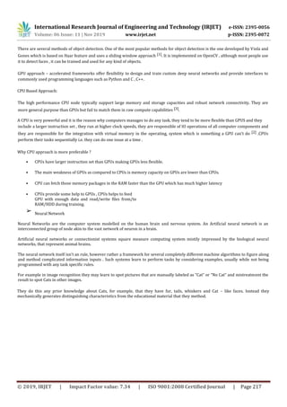 IRJET- Object Detection in an Image using Deep Learning | PDF