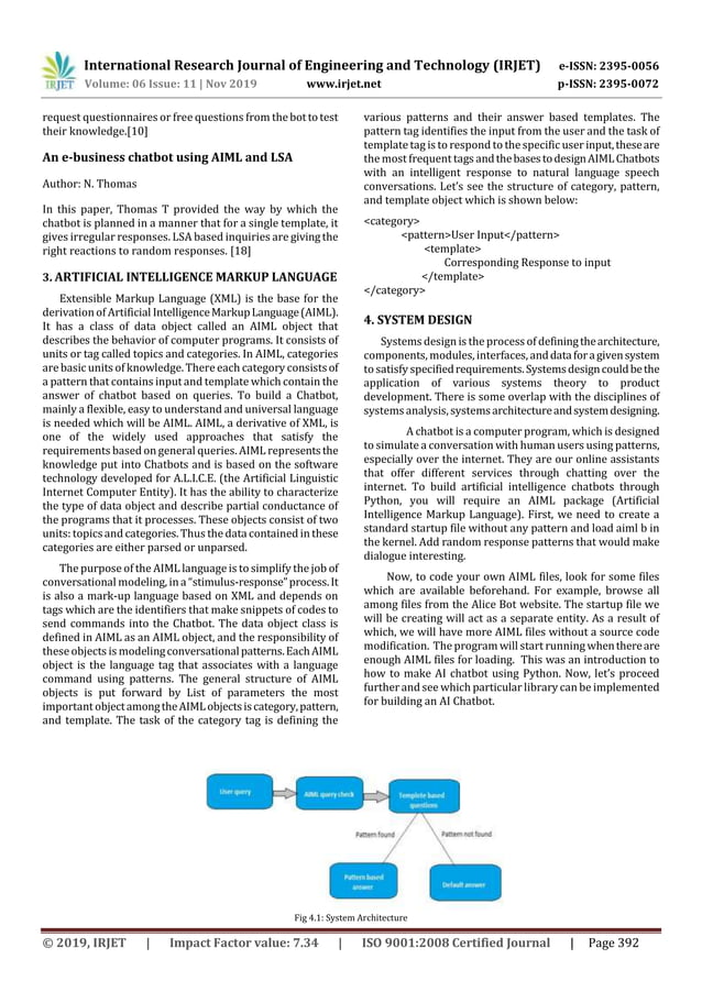 IRJET- Chatbot in Python | PDF | Artificial Intelligence | Technology & Computing