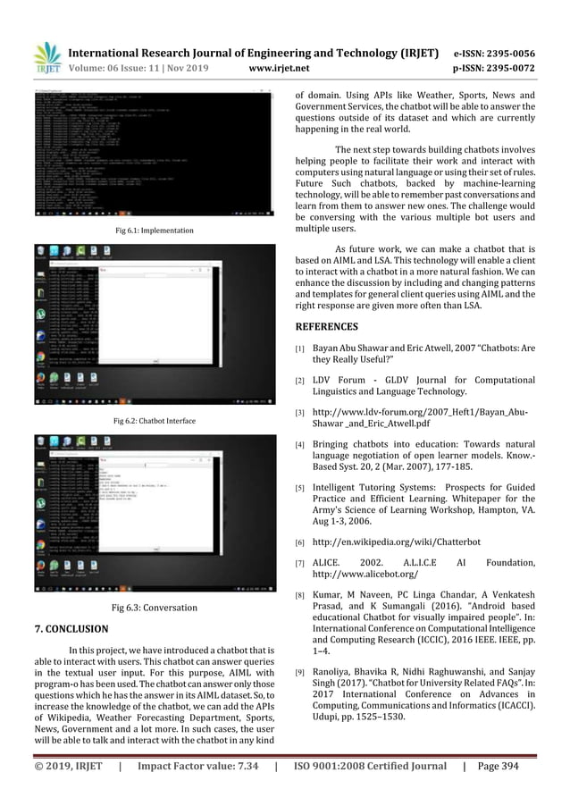 IRJET- Chatbot in Python | PDF | Artificial Intelligence | Technology & Computing