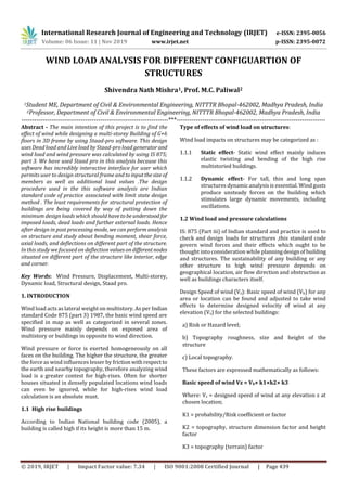 IRJET- Wind Load Analysis for Different Configuration of Structures | PDF